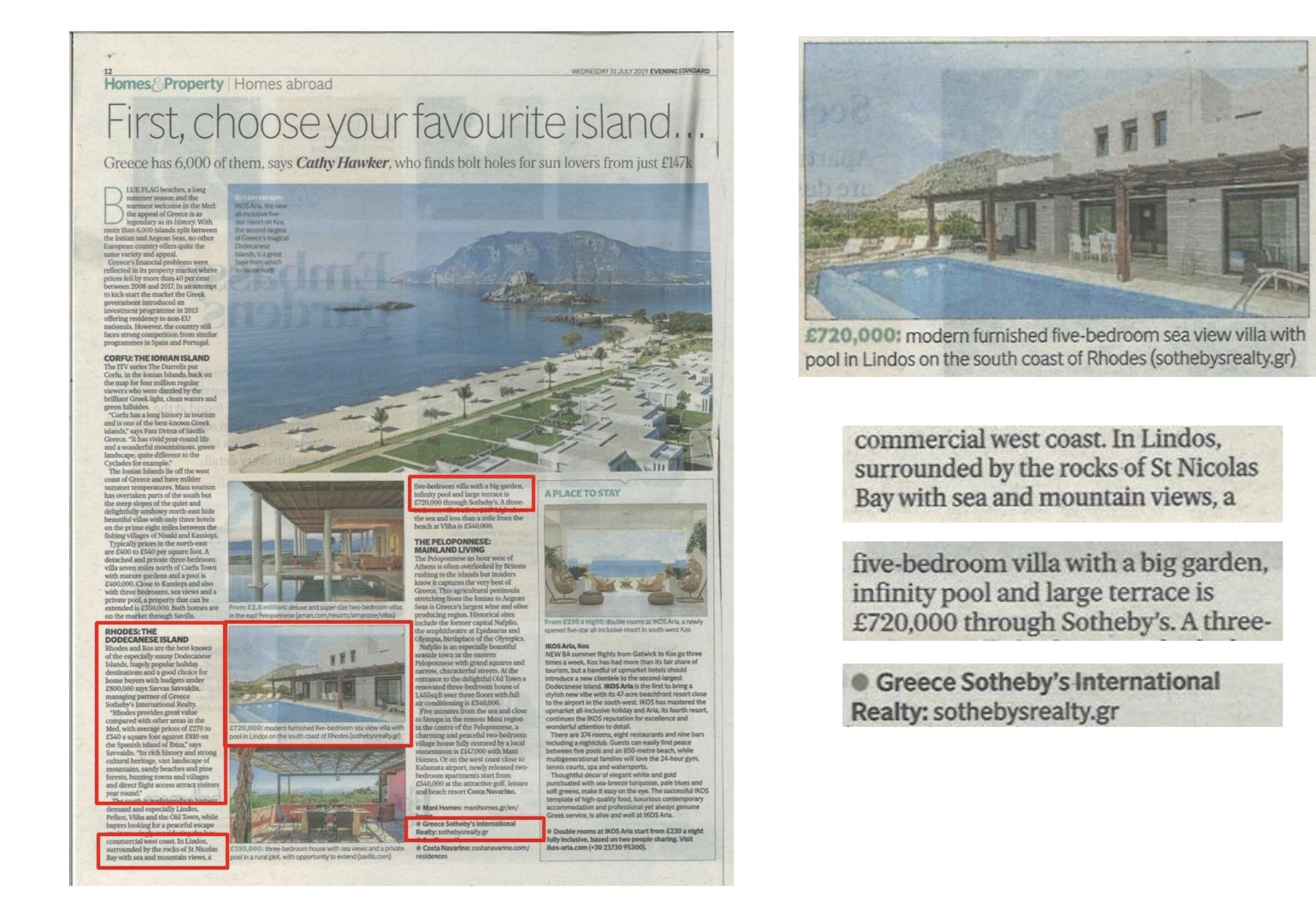 EVENING STANDARD:Επιλέξτε πρώτα το αγαπημένο σας νησί - Greece Sotheby ...
